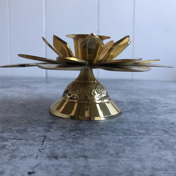 Accents | Brass Gold Blooming Flower Candlestick Holder | Poshmark